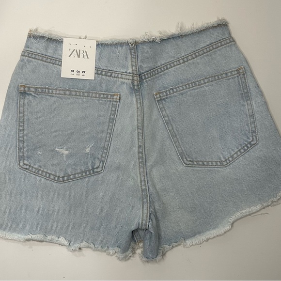 Zara | Shorts | Zara Size Us Midrise Denim Short In Light Blue | Poshmark